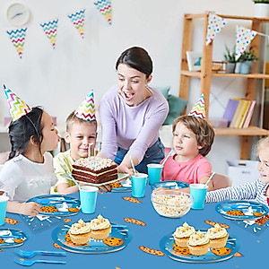 Qyeahkj Milk and Cookies Party Supplies Tableware Kit for 25 Guests Milk and Cookies Birthday Party Paper Plates Napkins Tablecloths Decorations Favors for Baby Showers Weddings