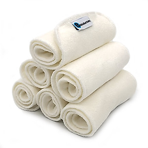 Bamboo Diaper Insert Boosters - 3-Layer (6 Pack)