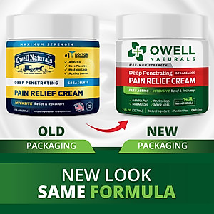 OWELL NATURALS Arthritis Pain Relief Cream - 14oz - Maximum Strength All Natural Discomfort Reliever for Joint, Muscle, Knee, Back, Neuropathy - 11 Powerful Ingredients