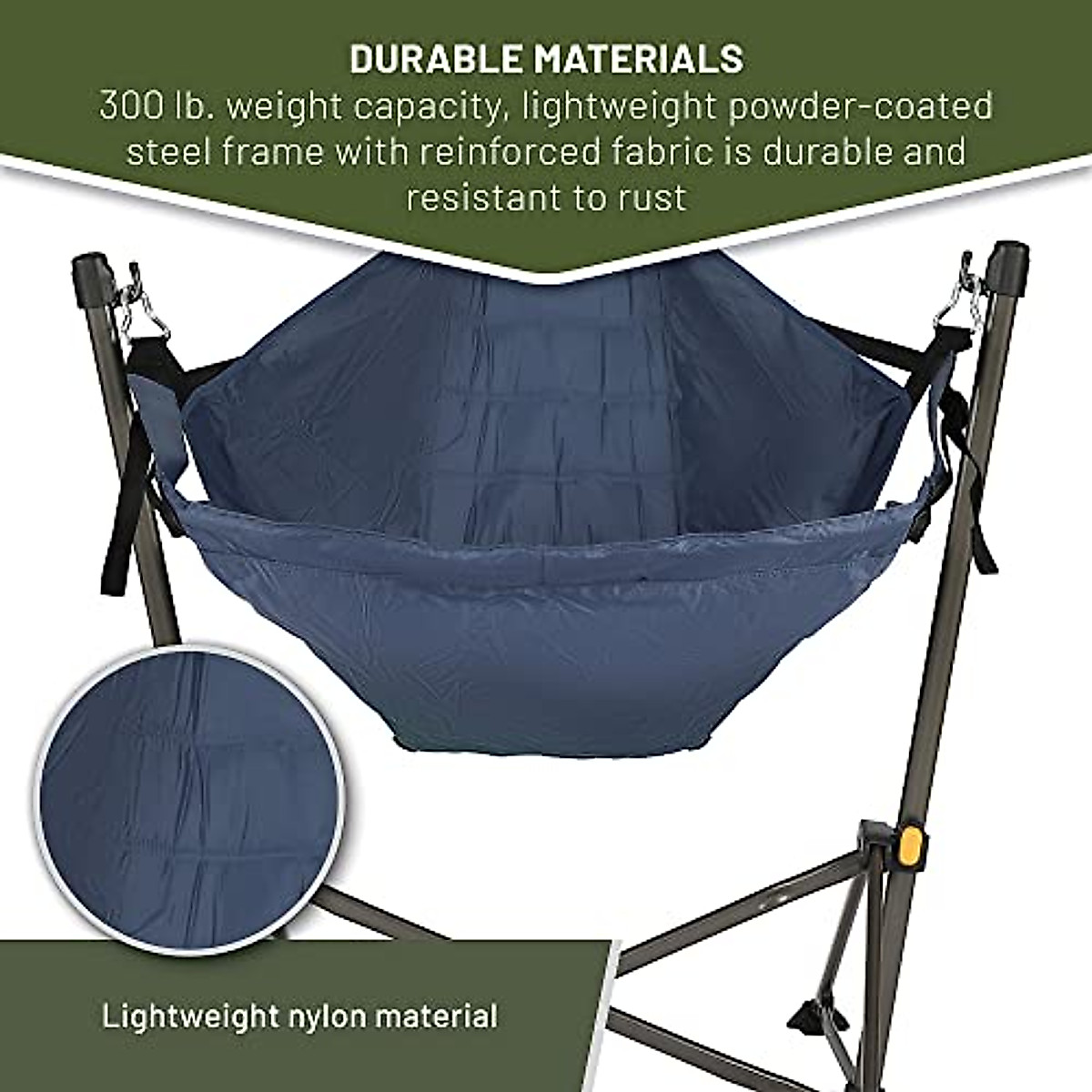 Timber Ridge 7.48" x 39.37" Padded Portable Folding Hammock Chair, Blue
