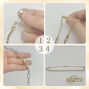 MKCYD Necklace Extender with Magnetic Clasps Chain Extenders for Necklaces,Gold and Silver Magnetic Necklace Clasps and Closures with Necklace Extenders Bracelet Extender Necklace Extension
