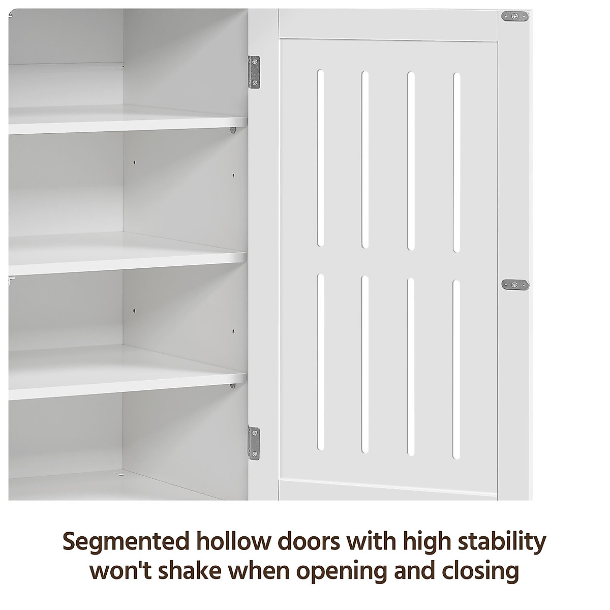 Yaheetech Shoe Cabinet, 4-Tier Shoe Storage Cabinet with Drawer & Adjustable Shelves, Wooden Shoe Rack Organizer with Louvered Doors for Entryway, Hallway, Bedroom, Closet, Living Room, White