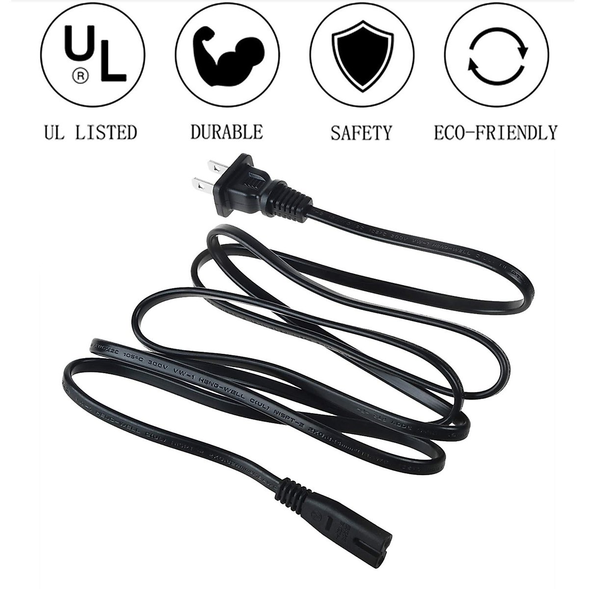 SapplySource 6ft UL Power Cable Cord Lead Wire for Technics SL-3 SL3 SL-5 SL5 Turntable