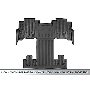 SMARTLINER Floor Mats 2nd and 3rd Row Liner Black Compatible with 2018-2022 Expedition/Navigator with Bucket Seats (Including Max and L)