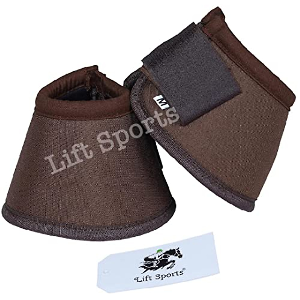 Lift Sports Horse Bell Boots 8 Colors Over Reach No Turn Bell Boots Wrap Tack Protection Equine (Medium, Orange)