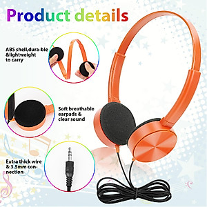Kids Headphones 24 Pack Bulk for School Classroom Students, Ladont Class Set Headsets Perfect for Children Toddler Teen Boys Girls and Adult (8 Mixed Colors)
