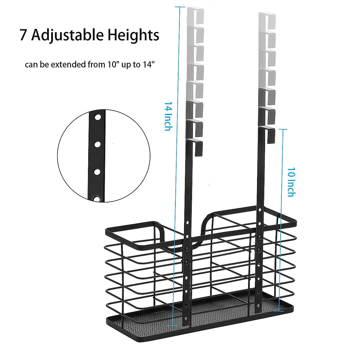 Nicunom Hair Dryer Holder 3 in 1 Hair Tool Organizer, Adjustable Blow Dryer Holder Bathroom Organizer Cabinet Door Hair Care & Hot Styling Tools Storage