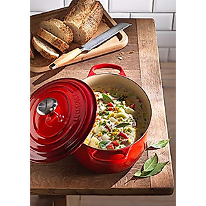 Le Creuset Enameled Dutch Oven Cast Iron Signature Oval Casserole, 40cm, 15.5 Qt, Cerise