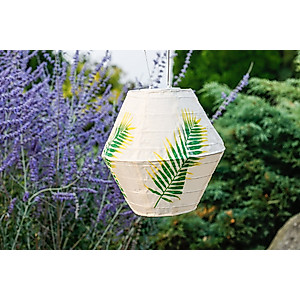 Allsop Home & Garden 31861 Soju Canvas Green Palm Solar Lantern,