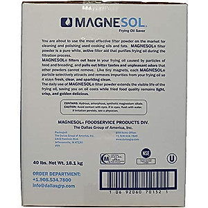 Magnesol Fryer Filter Powder by Dallas Group, Deep Fryer FryPowder, Save Fryer Oil, Extend Oil Life, Fry Oil Filtration, (1x40lb)