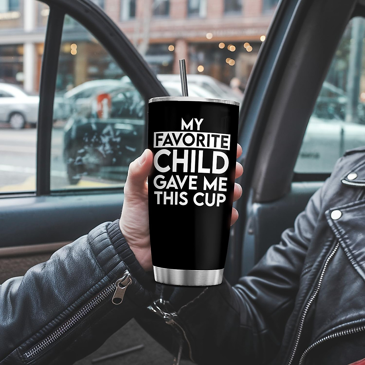 FROOBLEQUIRK 20 Oz Stainless Steel Tumbler for Dad – Funny Birthday Gift from Daughter or Son, Christmas & Father's Day