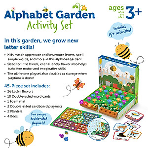 Learning Resources Alphabet Garden Activity Set, Educational Indoor Games, Preschool Alphabet, Toddler Brain Toys, Toddler Preschool Learning, 45 Pieces, Age 3+