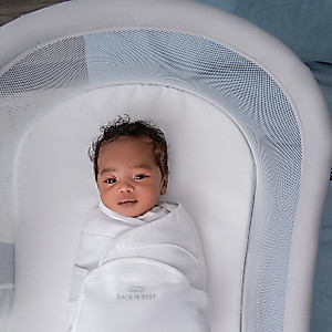 HALO SwaddleSure Adjustable Swaddling Pouch, 100% Cotton, TOG 1.0, White, Newborn, 0-3 Months