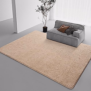 DweIke Modern Area Rugs for Bedroom Living Room, 5x7 Feet, Thickened Memory-Foam Indoor Carpets, Minimalist Style Carpet Suitable for Boys Girls Teenagers and Adults with Super Soft Touch, Beige