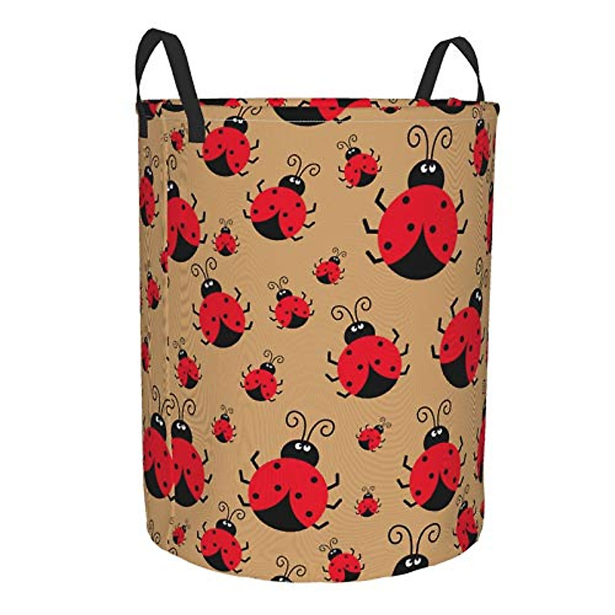 FeHuew Childish Seamless Cute Ladybug Collapsible Laundry Basket with Handle Waterproof Fabric Hamper Laundry Storage Baskets Organizer Large Bins for Dirty Clothes,toys,Bathroom