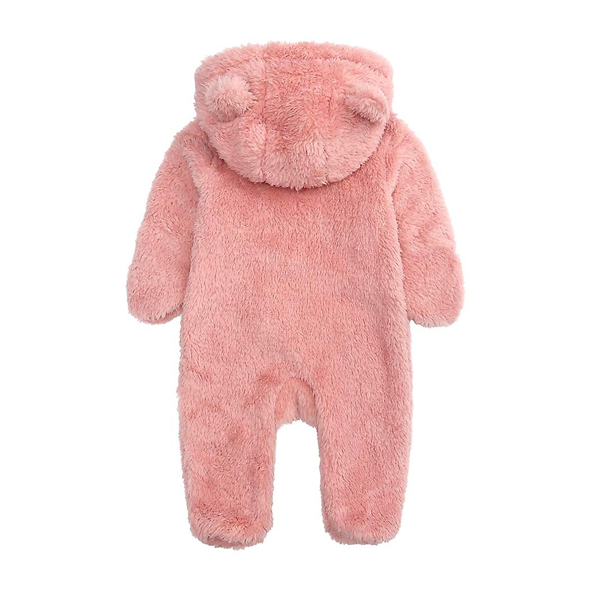 MYGBCPJS Baby Bear Fleece Hooded Zipper Romper Infant Boys Girls Flannel Footed Jumpsuit Warm Bodysuit Outwear