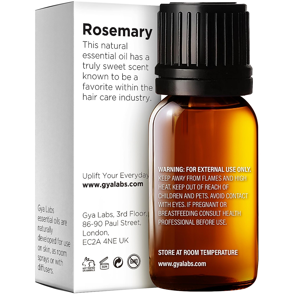 Gya Labs Rosemary Essential Oil for Hair - 0.34 Fl Oz - 100% Pure Natural Rosemary Oil for Diffuser, Skin, Scalp, Aromatherapy & Candle Making Scent