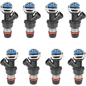 Fuel Injectors Compatible with Chevy Silverado 1500 2500 3500 Tahoe Replacement for GMC Sierra 1500 2500 3500 Tahoe 4.8L 5.3L 6.0L 2001-2006 Replace 17113553 FJ315 17113698 8pcs 4 Holes Injector