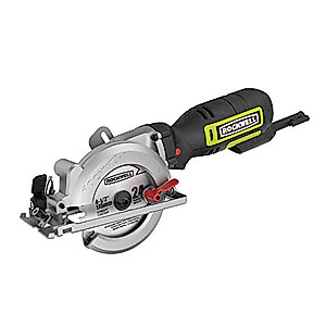 Rockwell 4-1/2” Compact Circular Saw, 5 amps, 3500 rpm, with Dust Port and Starter Kit– RK3441K , Black