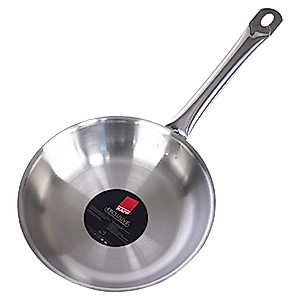 KAPP Frying Pan/Triply Stainless Steel Skillet/Fry Pan with Long and Stay Cool Handle, 11 Inch, Silver