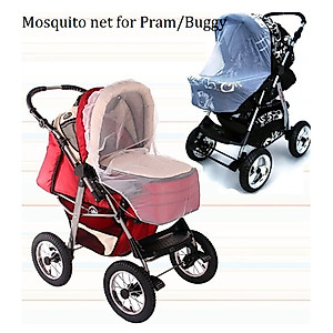 Baby Stroller Mosquito Bug Net Insect Netting Cover 59" Large Size for Pram, Buggy, Infant Carriers, Car Seats, Cradles, Cribs, Bassinets, Playpens, Baby Stroller Bed Full Mesh Cover (White)