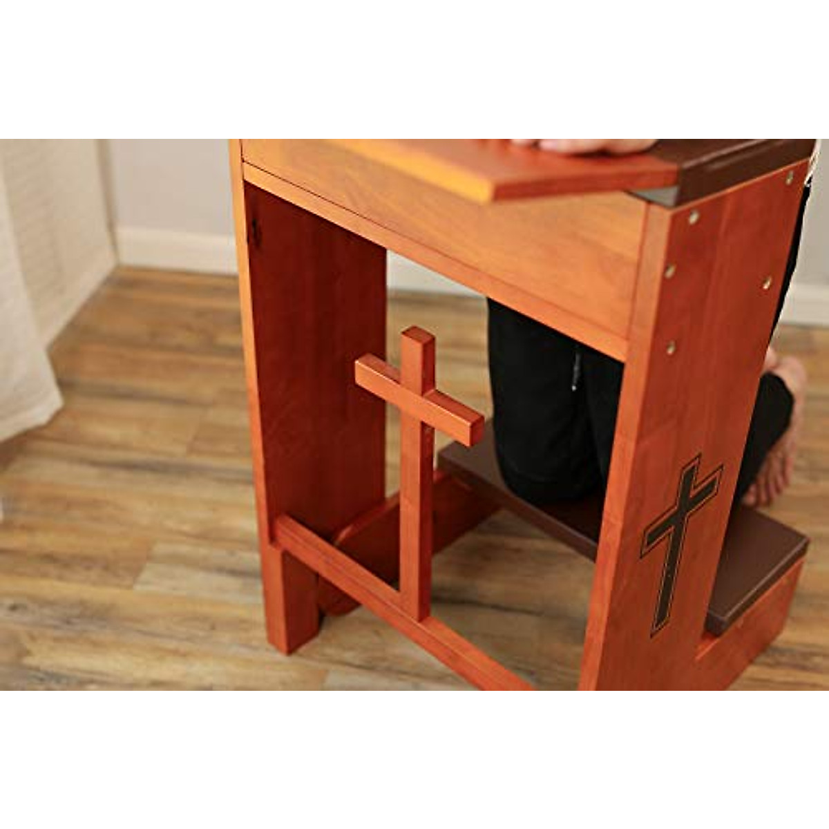Guangshuohui Prayer Bench Stool,Prayer's Kneeler Pads Wooden Church Prayer Bench Stool Table Chair Padded Kneeler Shelf Folding, Prayer Bench for Kneeling at Home (20" x25'x32'H (50x65x80cm H))