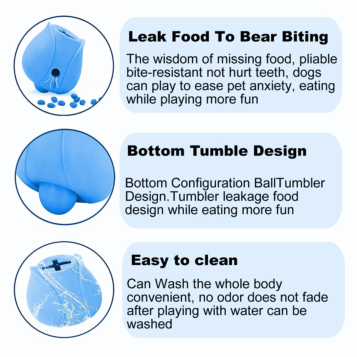 Dxmnoly Dog Treat Ball Food Dispensing Toys, Soft Rubber Chewers Treats Stuffable Dog Toys, Tumbler Leaking Ball Dog Toys for Teeth Cleaning and Food Leakage for Small Medium Large Dogs