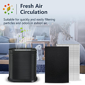 HPA300 HEPA Filter Replacement for Honeywell HPA300 Series Air Purifiers HPA300, HPA300VP, HPA304, HPA3300, Replace HRF-R3(6 Ture HEPA R Replacement Filter + 8 Activated Carbon Pre-Filter)