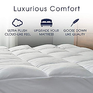 Cheer Collection Ultra Plush Mattress Topper - Overfilled Deep Pocket Pillowtop Topper for Extra Sleeping Comfort - Twin