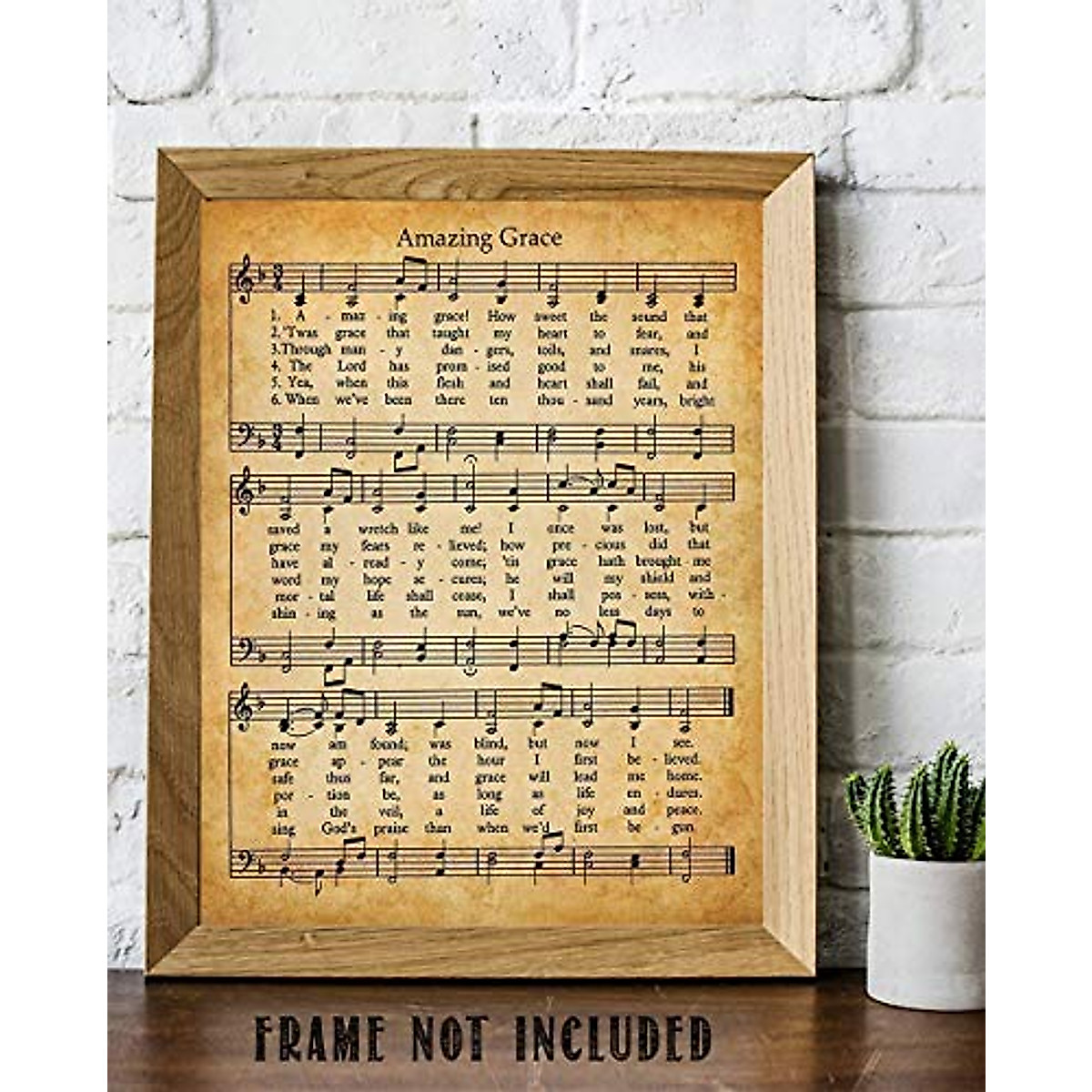 Amazing Grace Wall Art Poster - 11x14 Unframed Art Print - Great Inspirational Music Sheets Gift and Decor Under $15