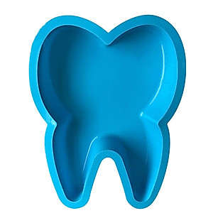 HiParty Tooth Cake Pan, Non-Stick Teeth Silicone Cake Bread Mousse Pie Flan Tart Baking Mold Kitchen Bakeware (12.4" X 9.8", Random Color)