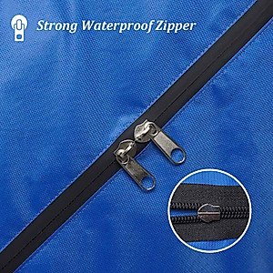 Twin Mattresses Bag for Moving Storage Protector, Waterproof Reusable Mattress Cover with Heavy Duty 8 Handles Water Resistant Zipper Closure and 2 Adjustable Straps, Bright Blue