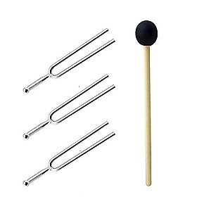 S-Mechanic Tuning Fork, 3 Pack A440Hz Tuning Fork - Standard A 440 Hz Violin Guitar Tuner Musical Instrument with Silicone Hammer