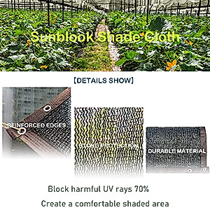 YEKUYEKU Sunblock Shade Cloth 70% Shade Net Greenhouse Covers 10ft x 10ft Fabric Mesh Tarp Sunshade Sunscreen UV Resistant Netting with Grommets for Garden Patio Lawn Plant Parking Yard or Kennel