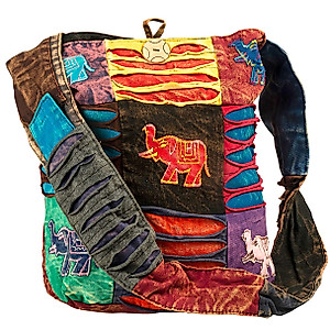 Patchwork Peacock Handmade Pink Cotton Hobo Crossbody Shoulder Bag Hipster Boho Women Sling