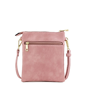 Isabelle Functional Multi Pocket Crossbody Bag (Dusty Pink)