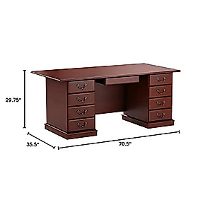 Sauder Heritage Hill Executive Desk, L: 70.51" x W: 35.43" x H: 29.69", Classic Cherry Finish