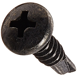 Small Parts 1012KPPBZ Steel Self-Drilling Screw, Black Zinc Plated Finish, Pan Head, Phillips Drive, #3 Drill Point, #10-16 Thread Size, 3/4" Length (Pack of 100)