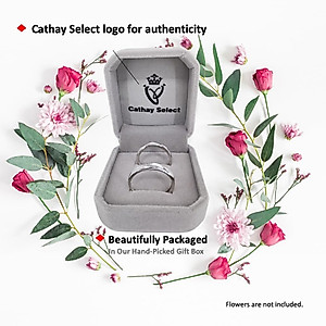 Cathay Select [New] Sterling Silver 925, Couple Rings Set, Adjustable Matching Rings, I Love You Wedding Relationship Promise Rings
