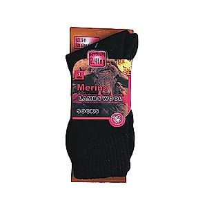 Diamond Star Merino Wool Socks 6 Pairs Thermal Socks Insulated for Cold Weather Winter Socks For Mens & Womens 10-13 (Multicolor)