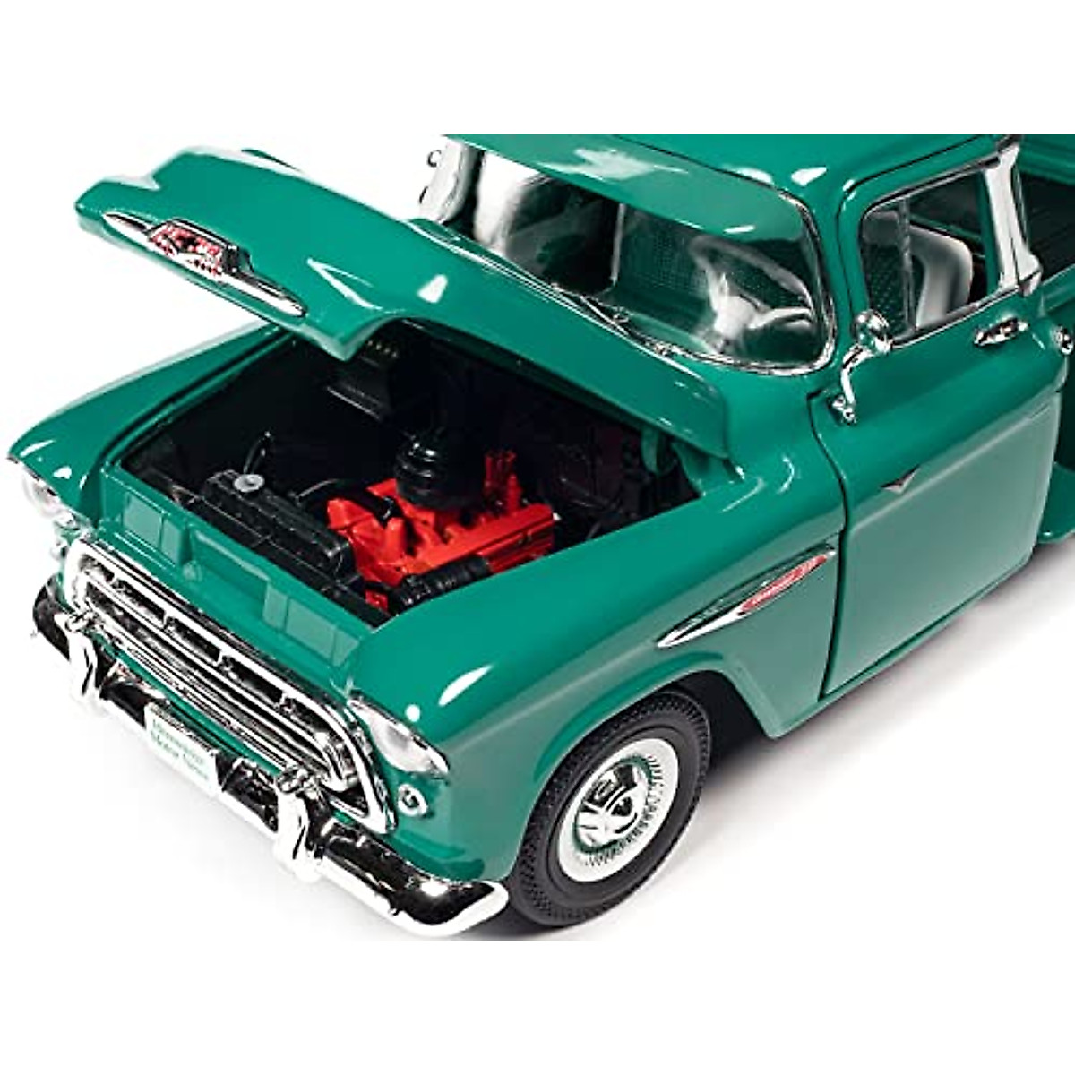 1957 Chevy 3100 Stepside Pickup Truck Ocean Green Hemmings Motor News Magazine Cover Car (August 2016) 1/18 Diecast Model Car by Auto World AW293