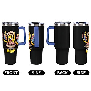 Banana BBQ Meat 40 Oz Tumbler Insulated Stainless Steel Water Bottle Travel Mug Car Cup with Handle And Straw