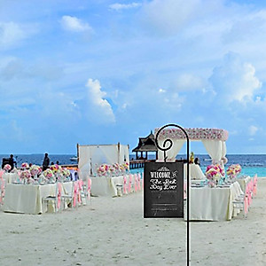 Ashman Shepherd Hook 65 Inch Curled (2 Pack), 1/2 Black Inch Diameter, Solid Metal for Hanging Plant Bird Feeders, Mason Jars, Flower Basket, Christmas Lights, Lanterns, Garden Stakes, and Weddings