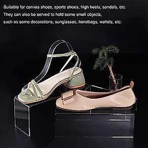 uxcell Shoes Display Stand Rack, 240x120x120mm Acrylic Storage Shelf Holder Clear