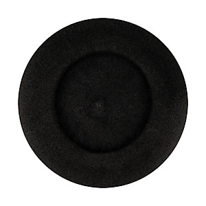 Gllutt Beret Hat Artist French Style Warm Thick 90% Wool Solid Color for Women (Black)