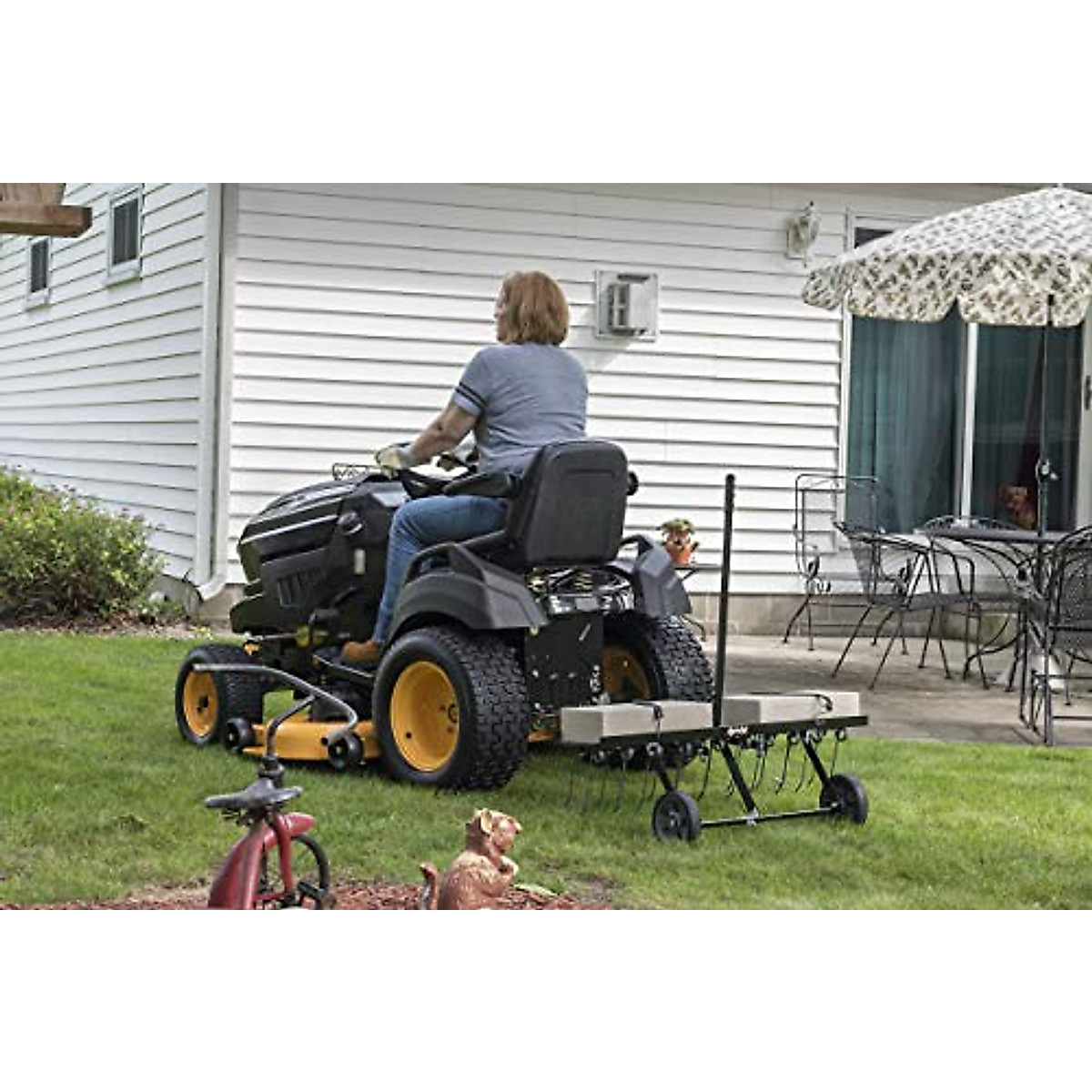 Agri-Fab 40-Inch Tine Tow Dethatcher 45-0294,Black