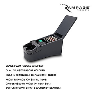 Rampage Universal Truck Bench Seat Console | Charcoal Color | 39223