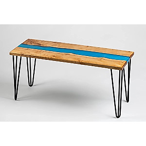 Epoxy Table, Live Edge Wooden Table, Epoxy Resin River Table, Natural Wood,Dining table, Natural Epoxy Table, Resin Table 42x24 inch