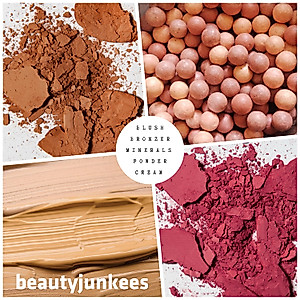 Flat Angled Kabuki Bronzer Brush - Beauty Junkees Contour Brush with Soft Dense Synthetic Bristles for Contouring, Blending, Buffing with Powder Cream Liquid Cosmetics, Vegan Makeup Brushes