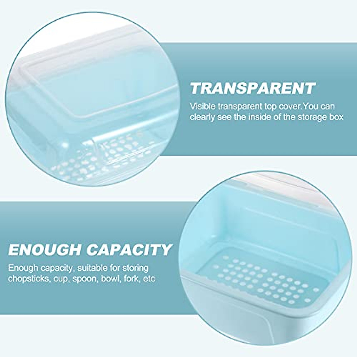 Hemoton Dish Drying Rack with Lid Cover Nursing Bottle Holder Kitchen Plate Cup Dish Drying Rack Tray Cutlery Dish Drainer Kitchen Cabinet Organizer Blue